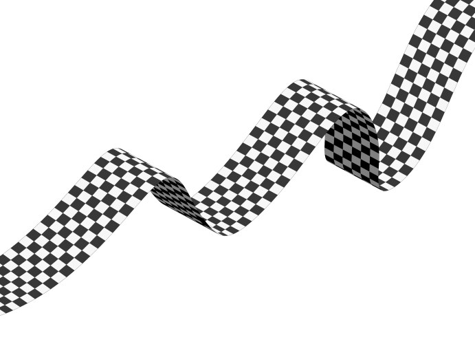 Checkered racing flag ribbon set Royalty Free Vector Image