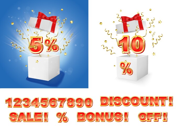 Bonus out of the box Royalty Free Vector Image