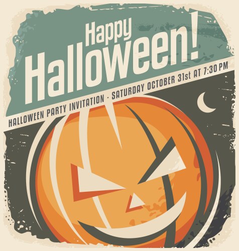Halloween events retro signs collection Royalty Free Vector