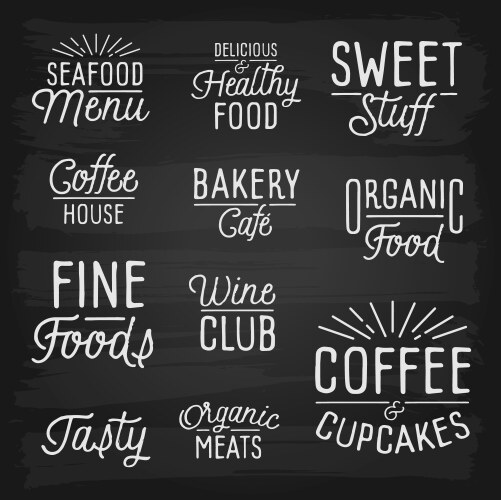 Restaurant menu design on chalkboard background Vector Image