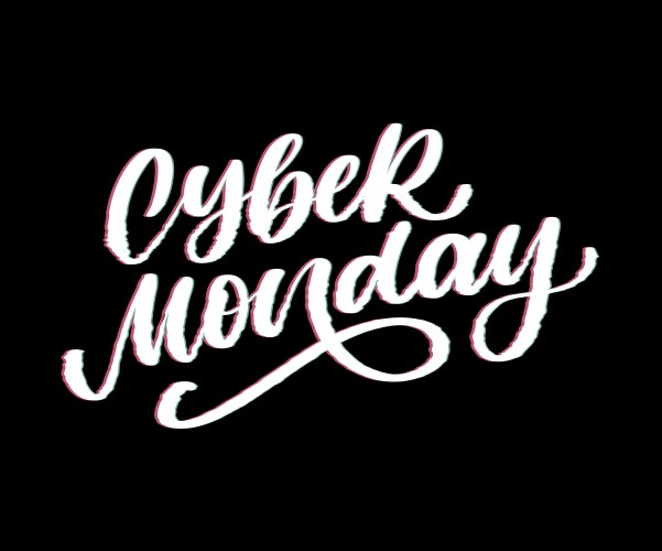 Cyber monday lettering calligraphy text brush Vector Image