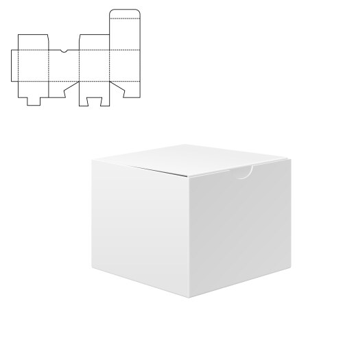 Round box and lid die cut template Royalty Free Vector Image