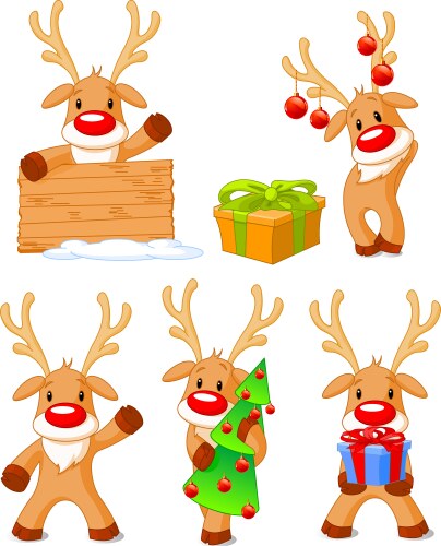 Rudolf the red nosed reindeer Royalty Free Vector Image