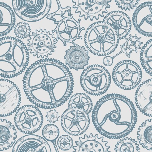 Seamless gear wheels pattern Royalty Free Vector Image