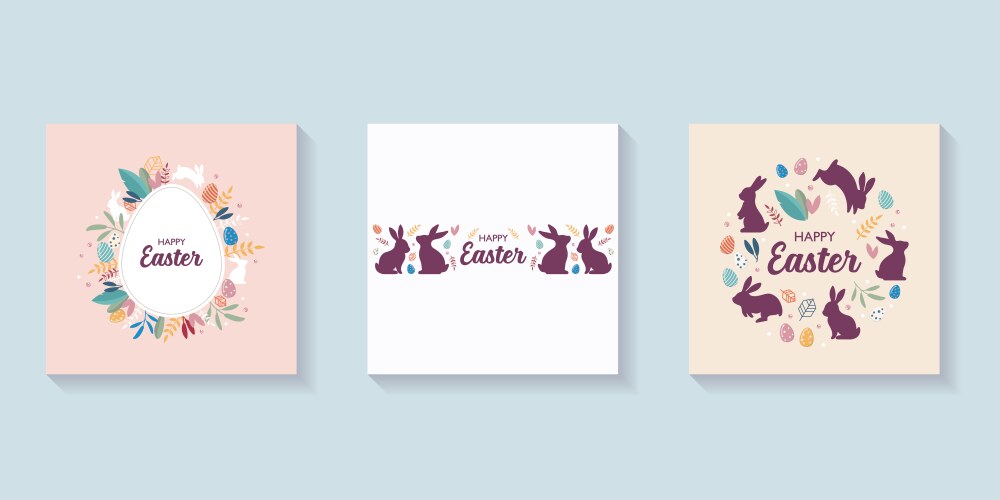 Happy easter symbols logo badges Royalty Free Vector Image