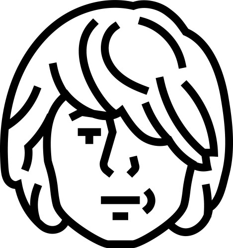 Male avatar emo glyph icon Royalty Free Vector Image