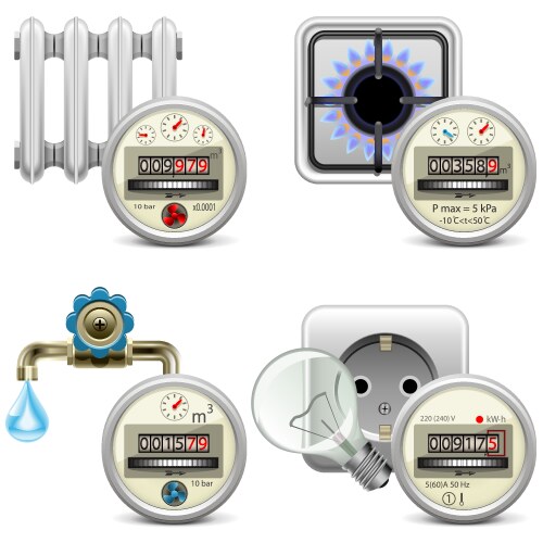 Electricity meter device Royalty Free Vector Image