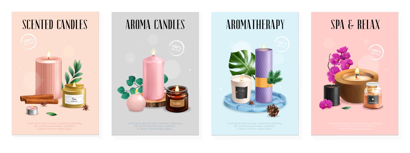 Realistic gladiolus poster set Royalty Free Vector Image