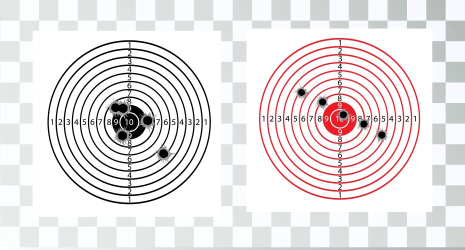 Target with numbers for shooting Royalty Free Vector Image