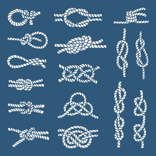 Realistic ropes yellow or brown curved nautical Vector Image