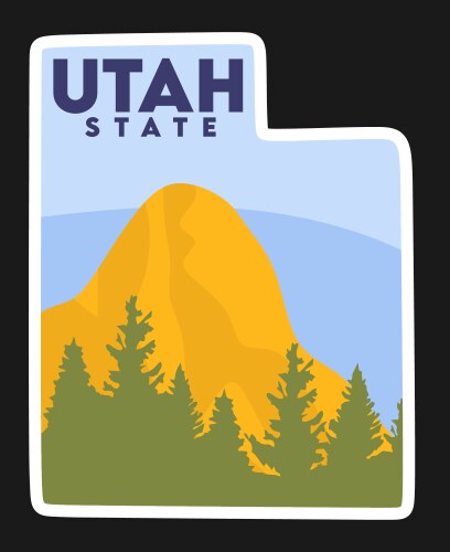 Utah state with beautiful views Royalty Free Vector Image
