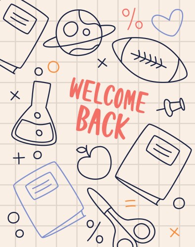 School time doodle poster Royalty Free Vector Image