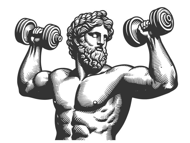 Ancient Greek Athlete - Dumbbell Workout Vector Image