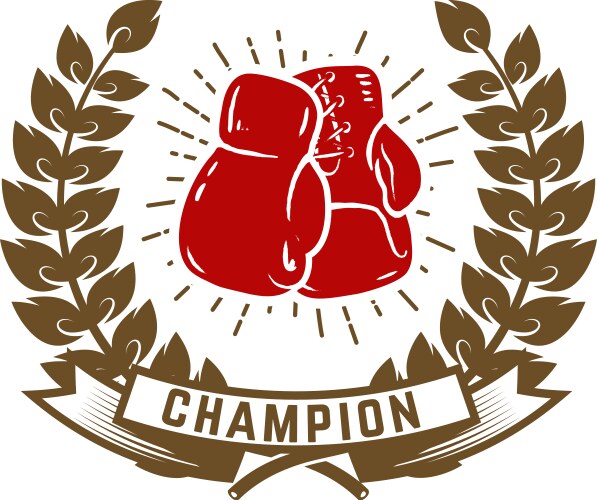 Champion boxing club emblem template with boxer Vector Image
