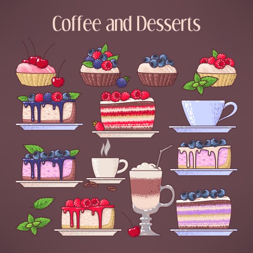 Dessert menu Royalty Free Vector Image - VectorStock