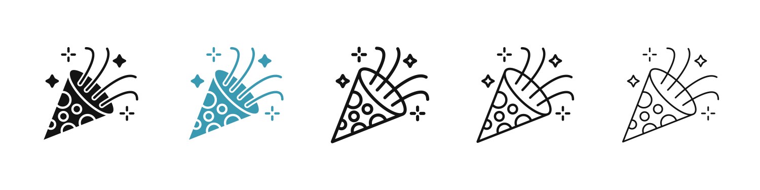 Confetti icon set birthday or anniversary party Vector Image