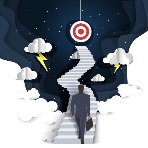 Businessman and hard path to success Royalty Free Vector