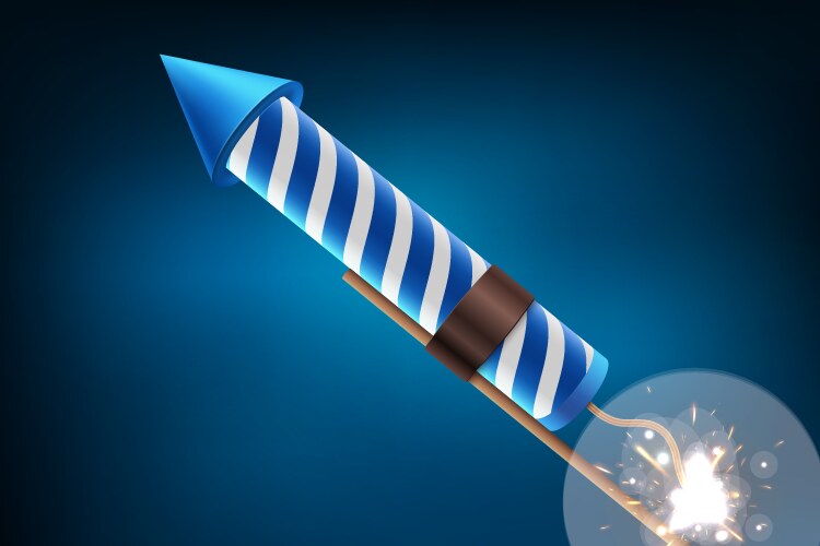 Realistic firecrackers with light explosive Vector Image