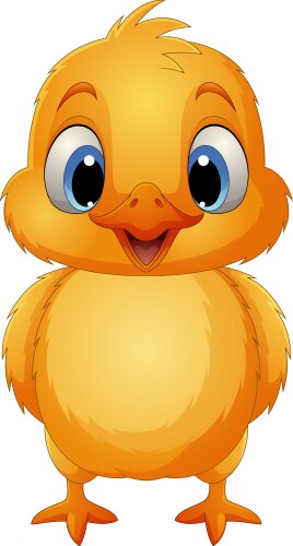 Cartoon baby chick pulling a cart full of egg Vector Image