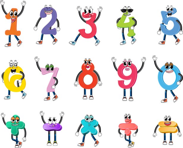 Set of number 0 to 9 for kids Royalty Free Vector Image