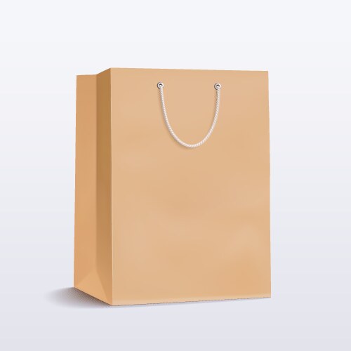 Realistic paper bag Royalty Free Vector Image - VectorStock