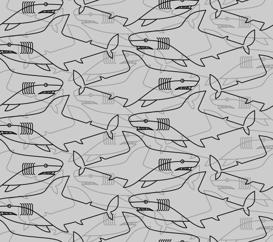 Shark military seamless pattern army background Vector Image