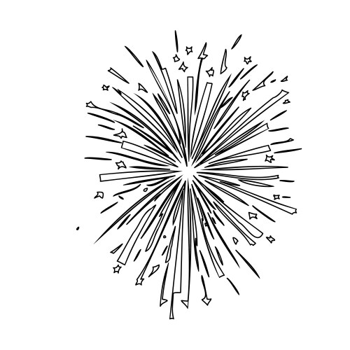 Celebration fireworks splash outline sketch Vector Image