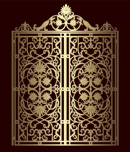 Wrought iron gate Royalty Free Vector Image - VectorStock