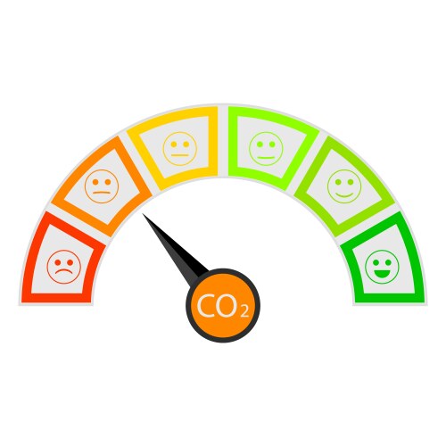 Carbon dioxide indicator for measuring emissions Vector Image