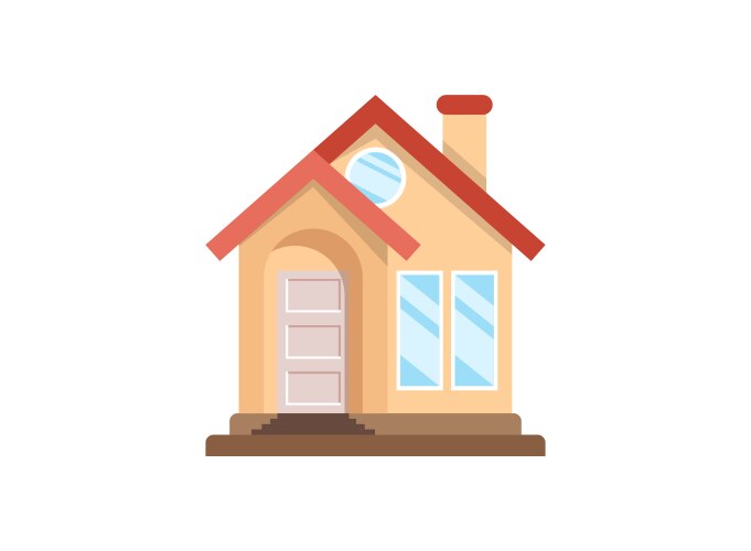 House icon in flat style home on isolated Vector Image