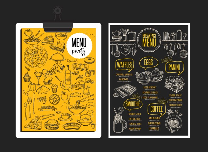 Menu restaurant food template Royalty Free Vector Image