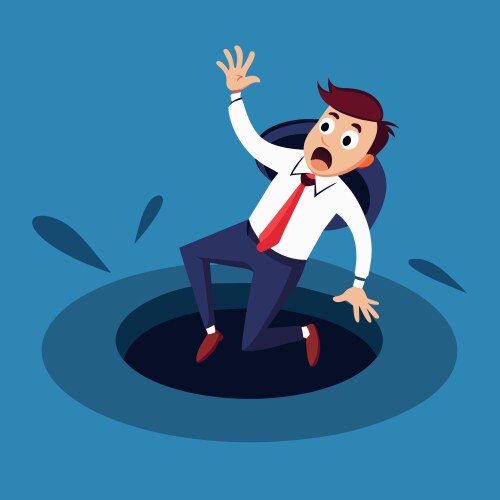 Fear or afraid of failure struggle shackle Vector Image