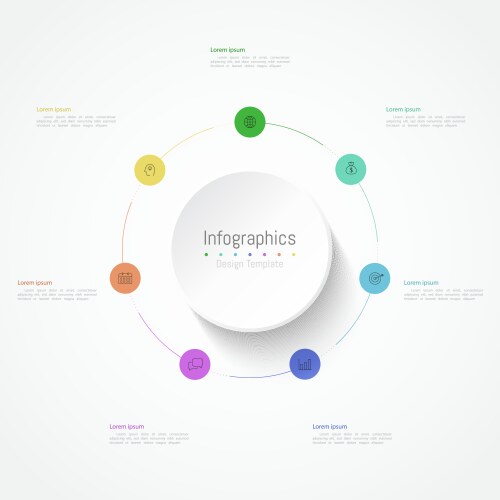 Infographic 7 options design elements Royalty Free Vector
