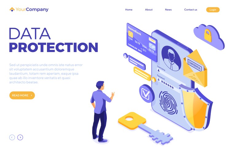 General data protection banner Royalty Free Vector Image