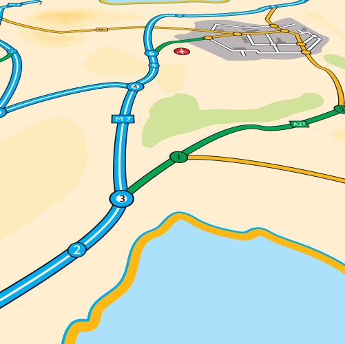 Us interstate highway map Royalty Free Vector Image