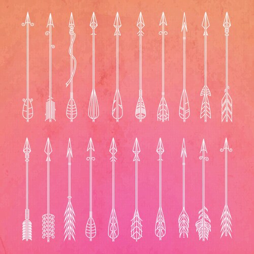 Seamless pattern with hand drawn flying arrows Vector Image