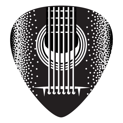 Template with stylish design of guitar plectrum Vector Image