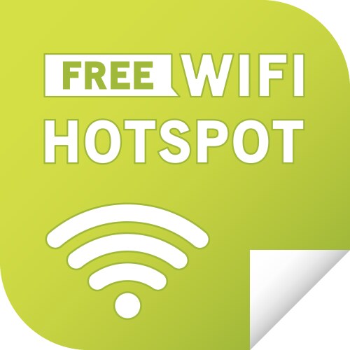 Wifi hot spot label Royalty Free Vector Image - VectorStock