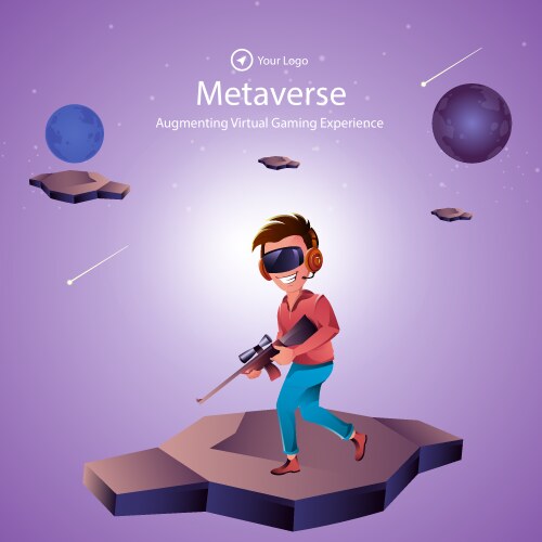 Banner design of virtual gaming Royalty Free Vector Image