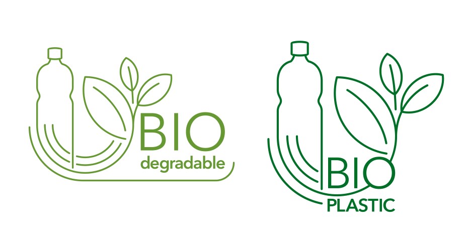 Biodegradable compostable logo Vector Images & Graphics for Commercial ...