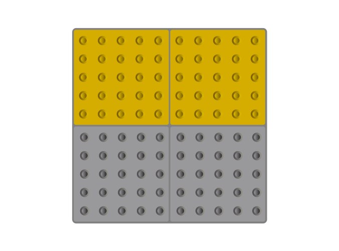 Tactile paving yellow tiles pathway for blind Vector Image