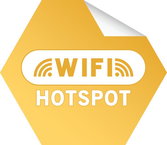 Wifi hot spot label Royalty Free Vector Image - VectorStock
