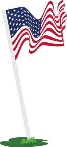 American flag on metal pole Royalty Free Vector Image