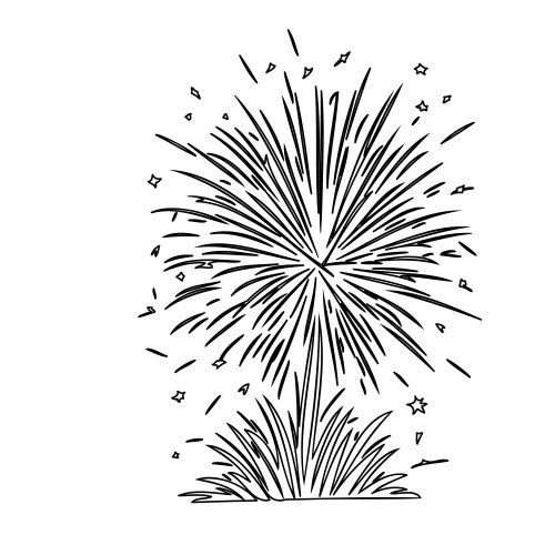 Celebration fireworks splash outline sketch Vector Image