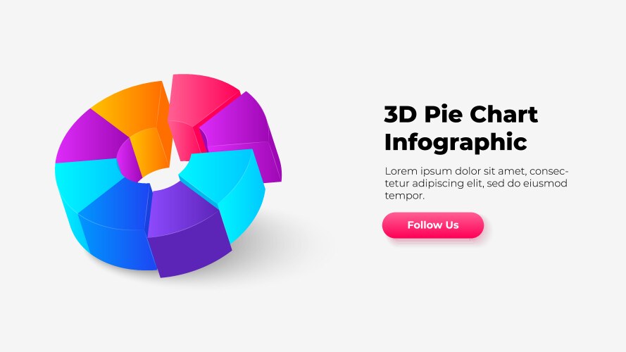 Isometric pie chart infographic 3d diagram Vector Image