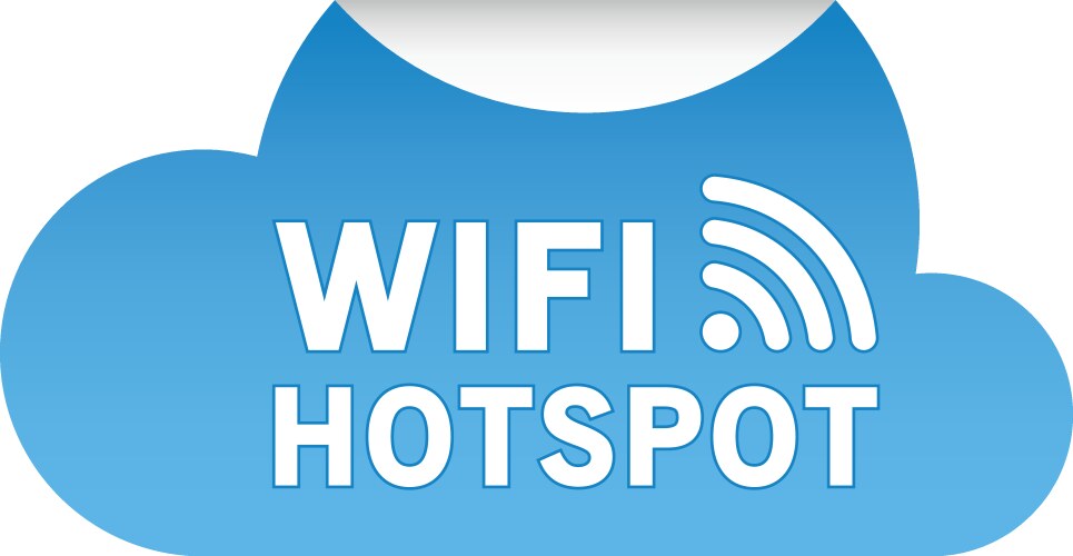 Wifi hot spot label Royalty Free Vector Image - VectorStock