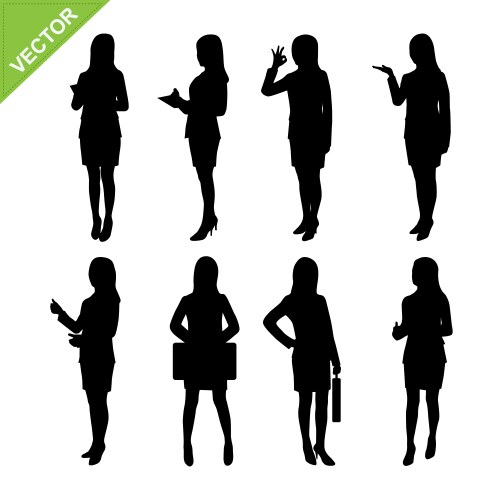 Business woman silhouettes Royalty Free Vector Image