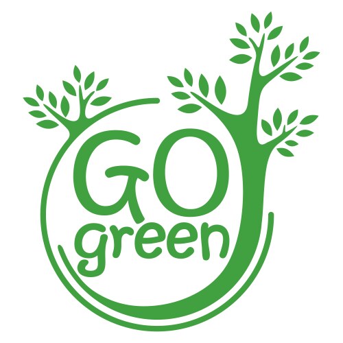 Go green motivational slogan - eco message Vector Image
