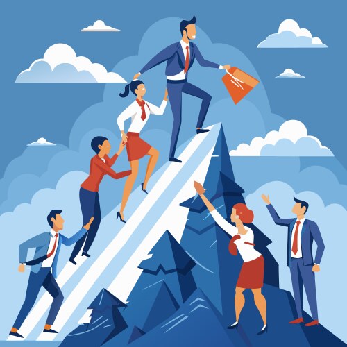 Teamwork to success together employee career path Vector Image