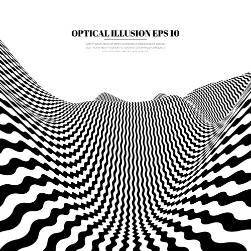 Abstract black stripe lines graphic optical art Vector Image